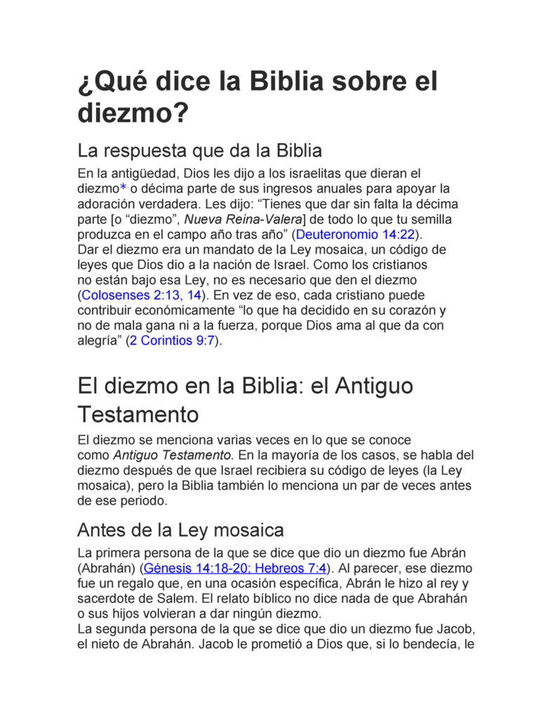 Que dice el Diezmo en la Biblia: Una Exploración Detallada y Reveladora ...